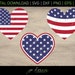 US Flag Heart SVG Bundle American Flag Heart Cut Files Patriotic Heart ...