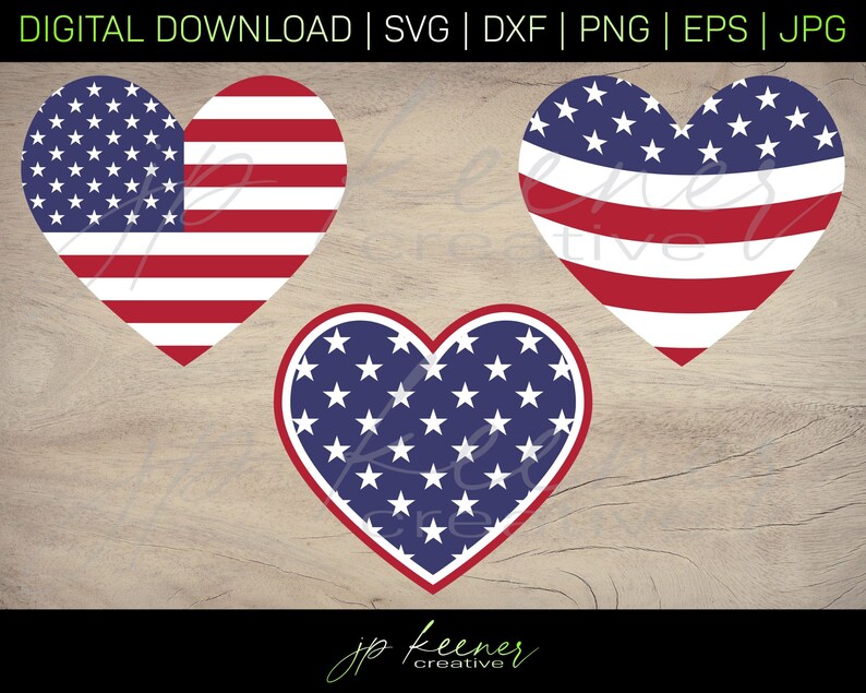 US Flag Heart SVG Bundle American Flag Heart Cut Files | Etsy