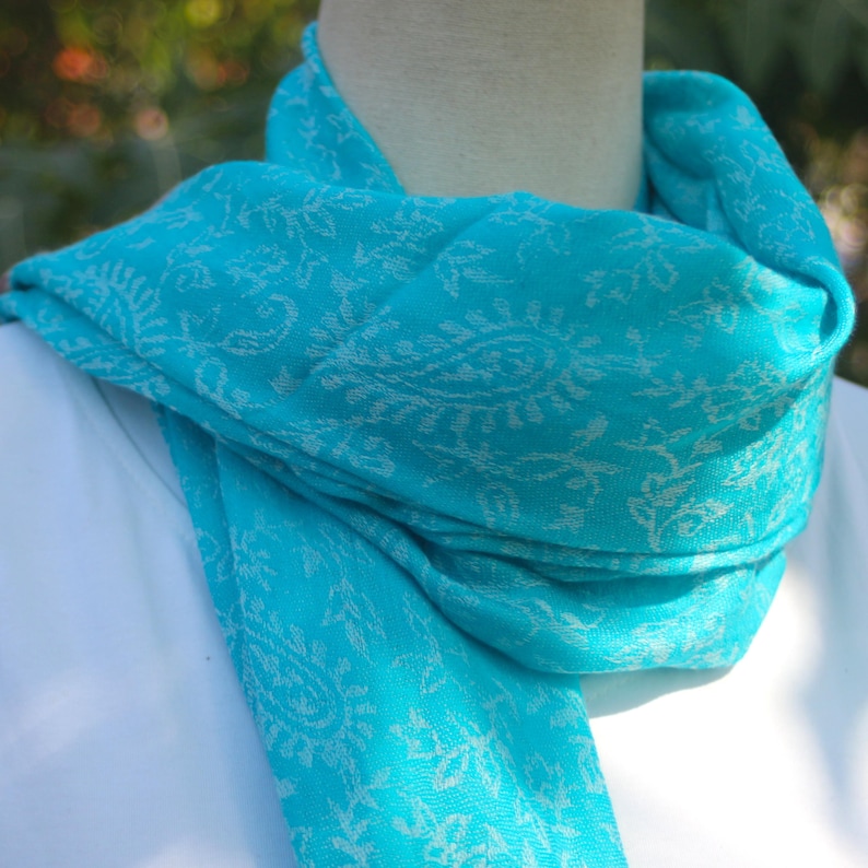 Cashmere Shawl "kafle" Handwoven Cashmere Scarf Blue, White and Red ...
