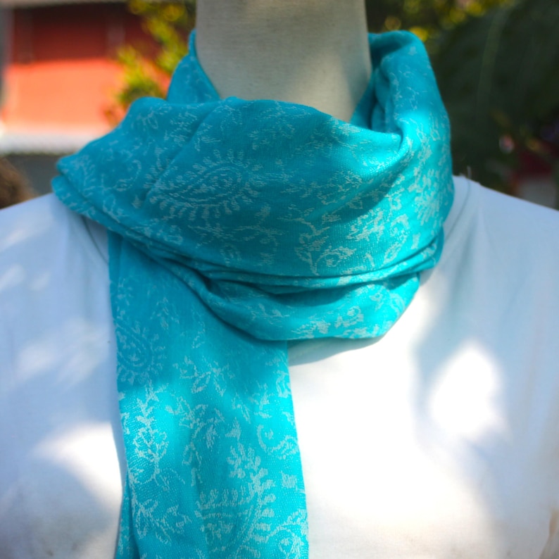 Cashmere Shawl "kafle" Handwoven Cashmere Scarf Blue, White and Red ...