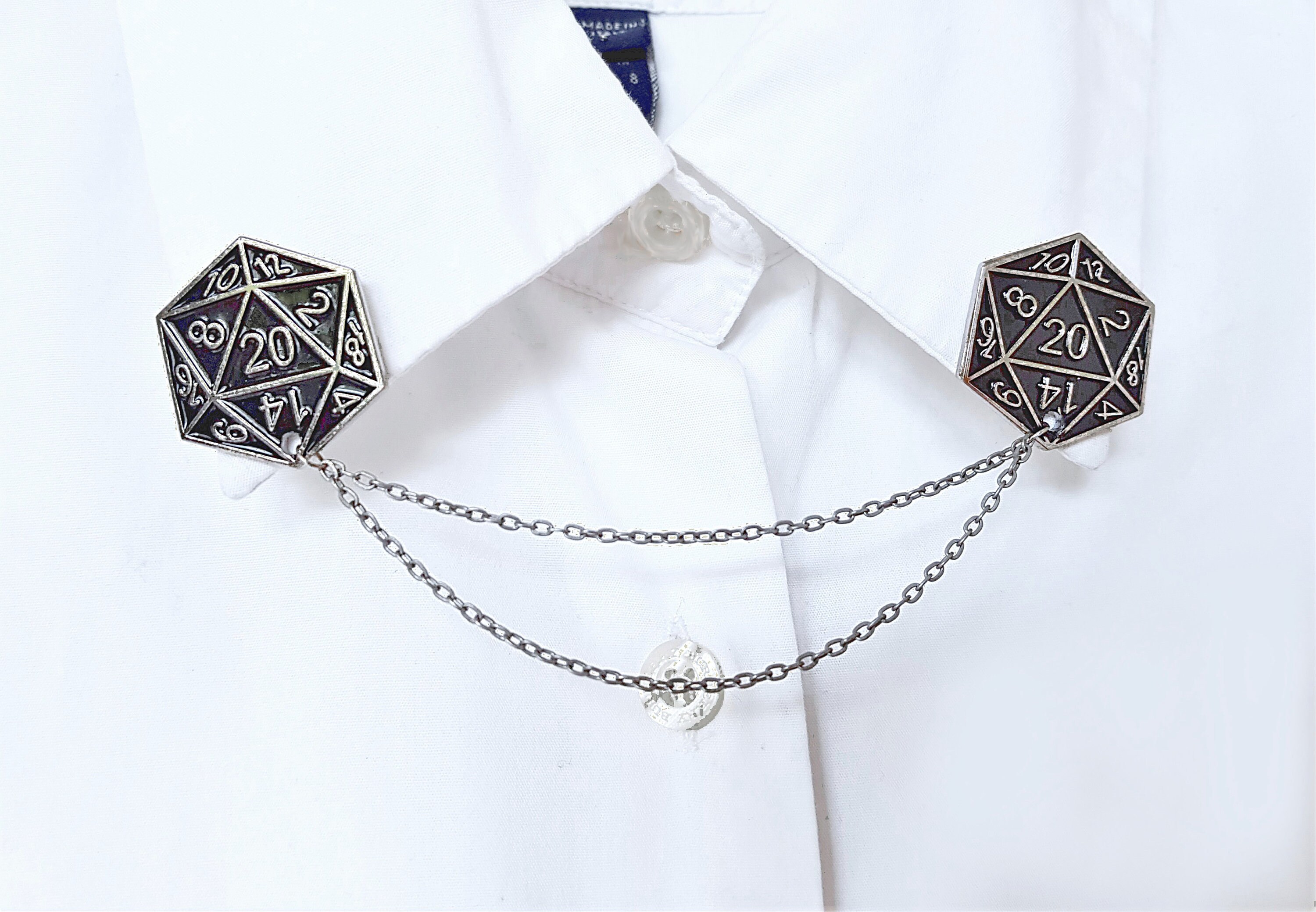 D20 Collar Pin With Chain Dungeon and Dragons Game Accessories RPG ...