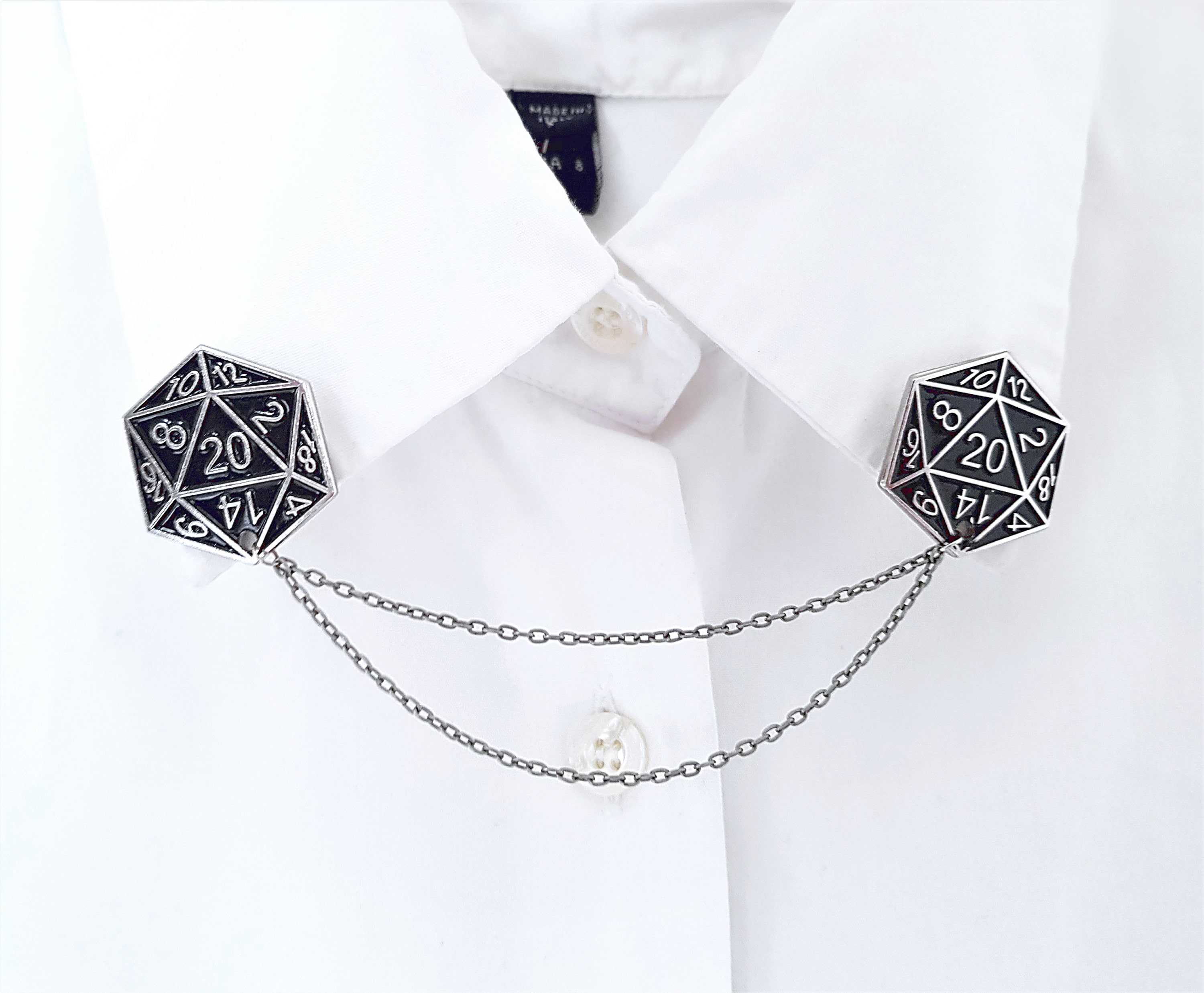 D20 Collar Pin With Chain Dungeon and Dragons Game Accessories RPG ...