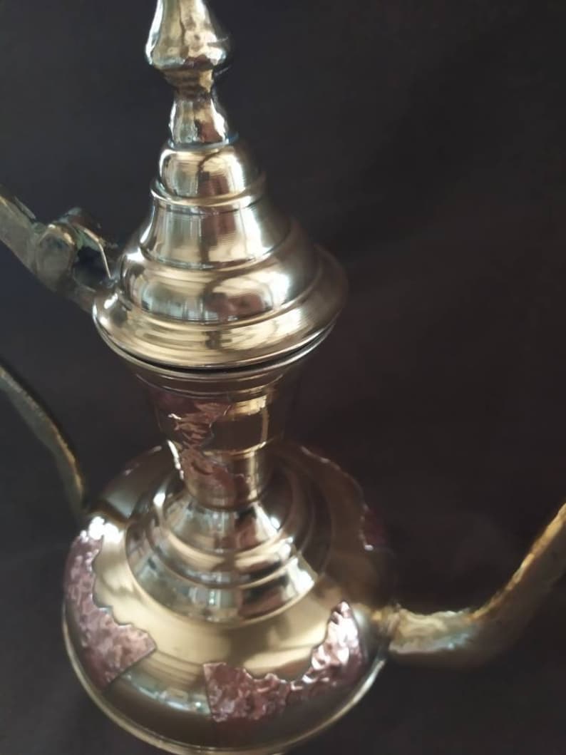 Vintage Middle Eastern Arabic Dallah Coffee Tea Pot Brass Hammered ...