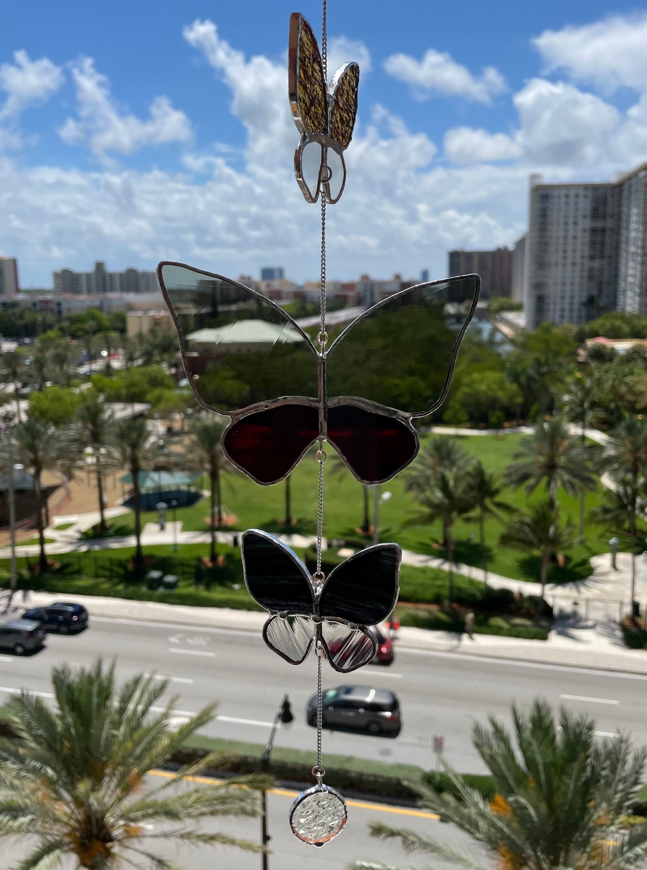 Beautiful Handmade Stained Glass Mobile Butterflies, Great for the Room ...