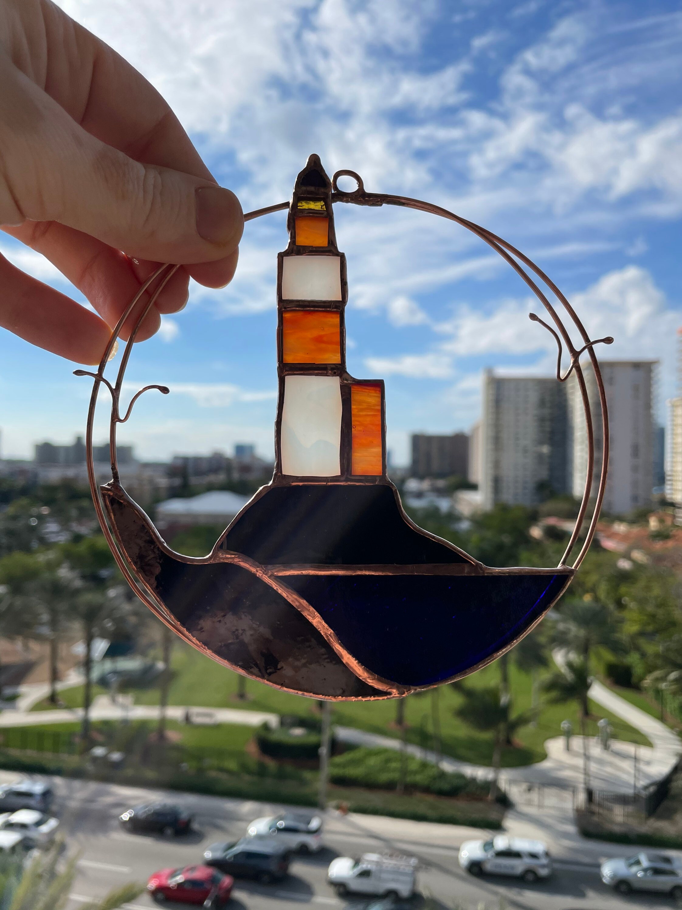 Stained Glass Sun Catcher Lighthouse 2 - Etsy