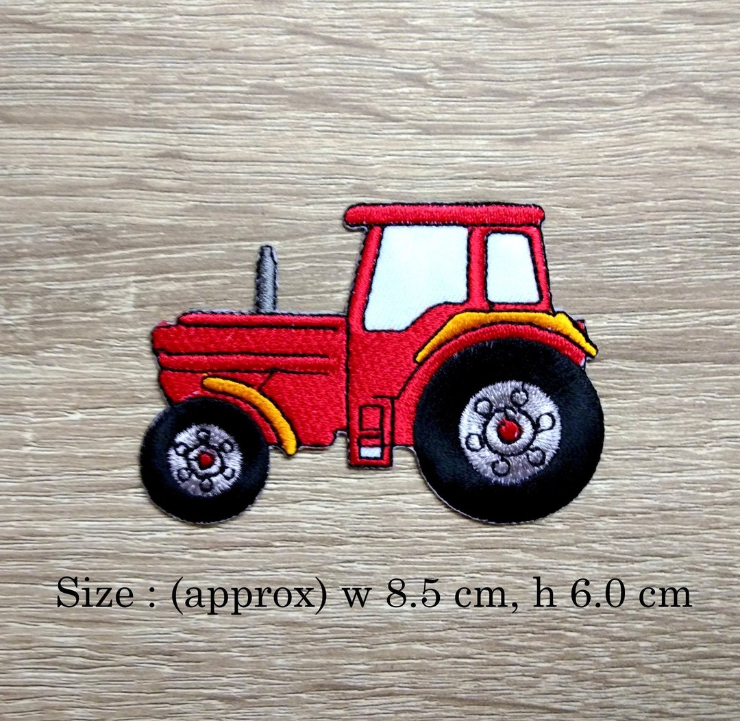 Red Tractor Excavator Embroidered Applique Iron on Patch for Jackets ...