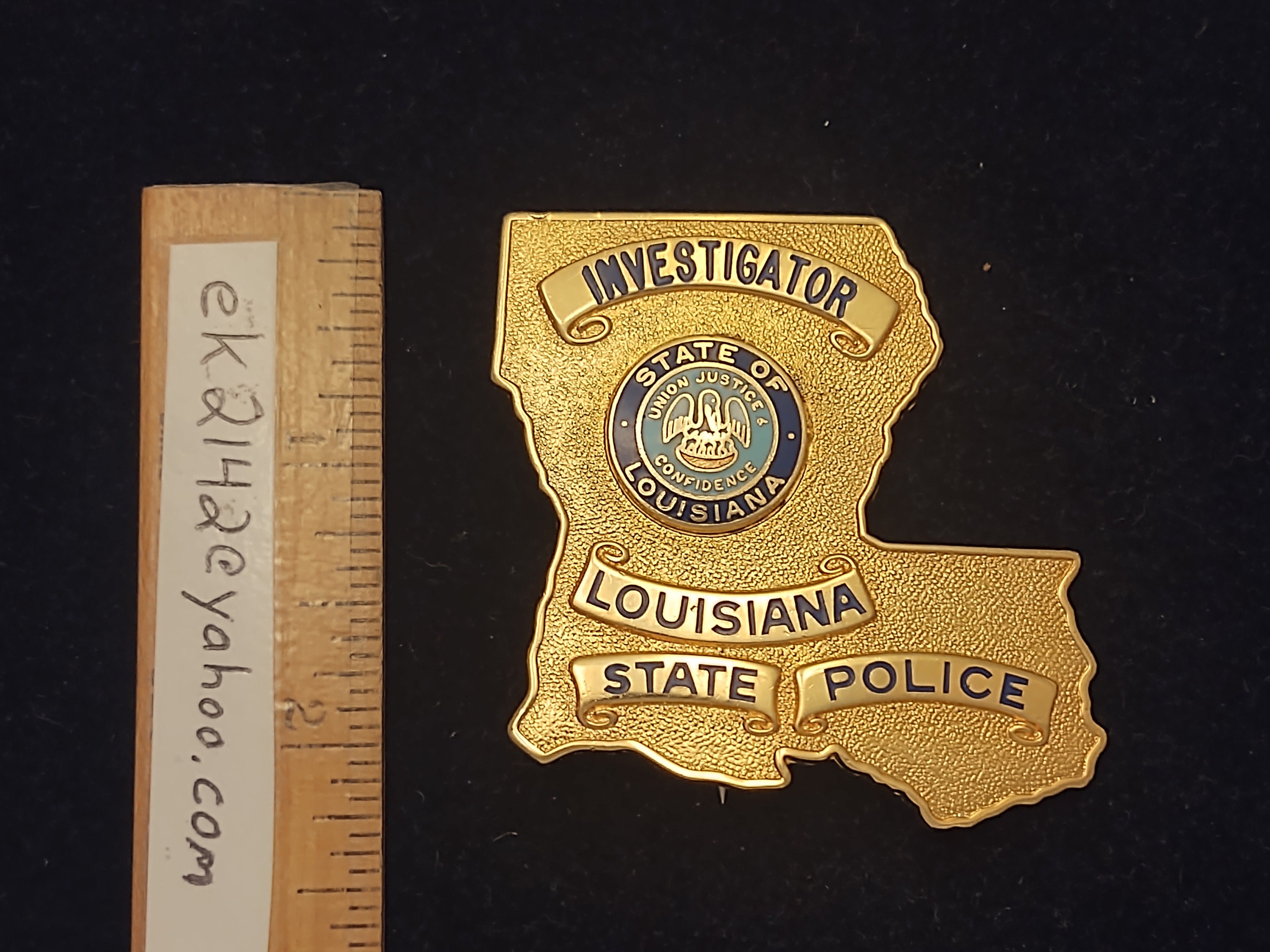 Trooper Louisiana State Police Badge Custom Die All Hard Enamel Vintage ...