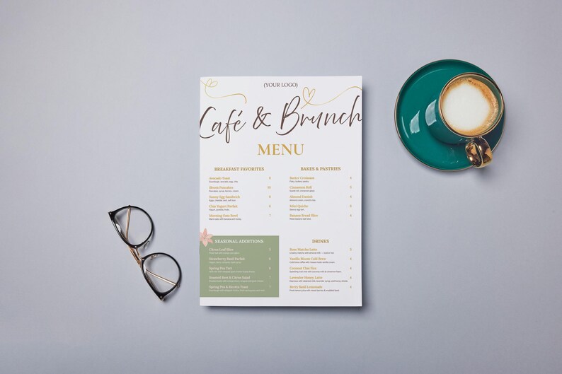 Bakery Menu Templates: Editable Cafe & Brunch Designs (digital Download ...