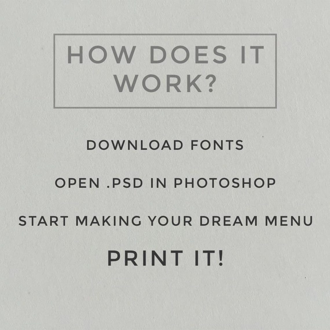 Modern Chic Restaurant Menu Template | Editable Photoshop PSD | 1 Page ...