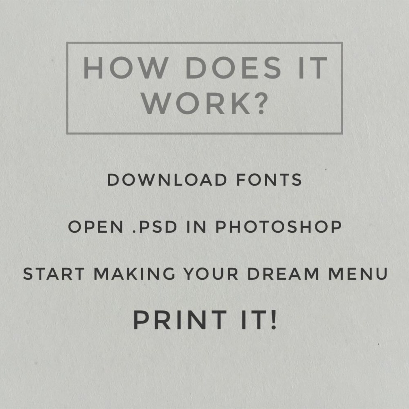 Modern Chic Restaurant Menu Template | Editable Photoshop PSD | 1 Page ...