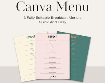 2 Breakfast/ Lunch Menu Templates | Editable CANVA Menu Designs ...