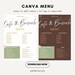 Bakery Menu Templates: Editable Cafe & Brunch Designs (digital Download ...