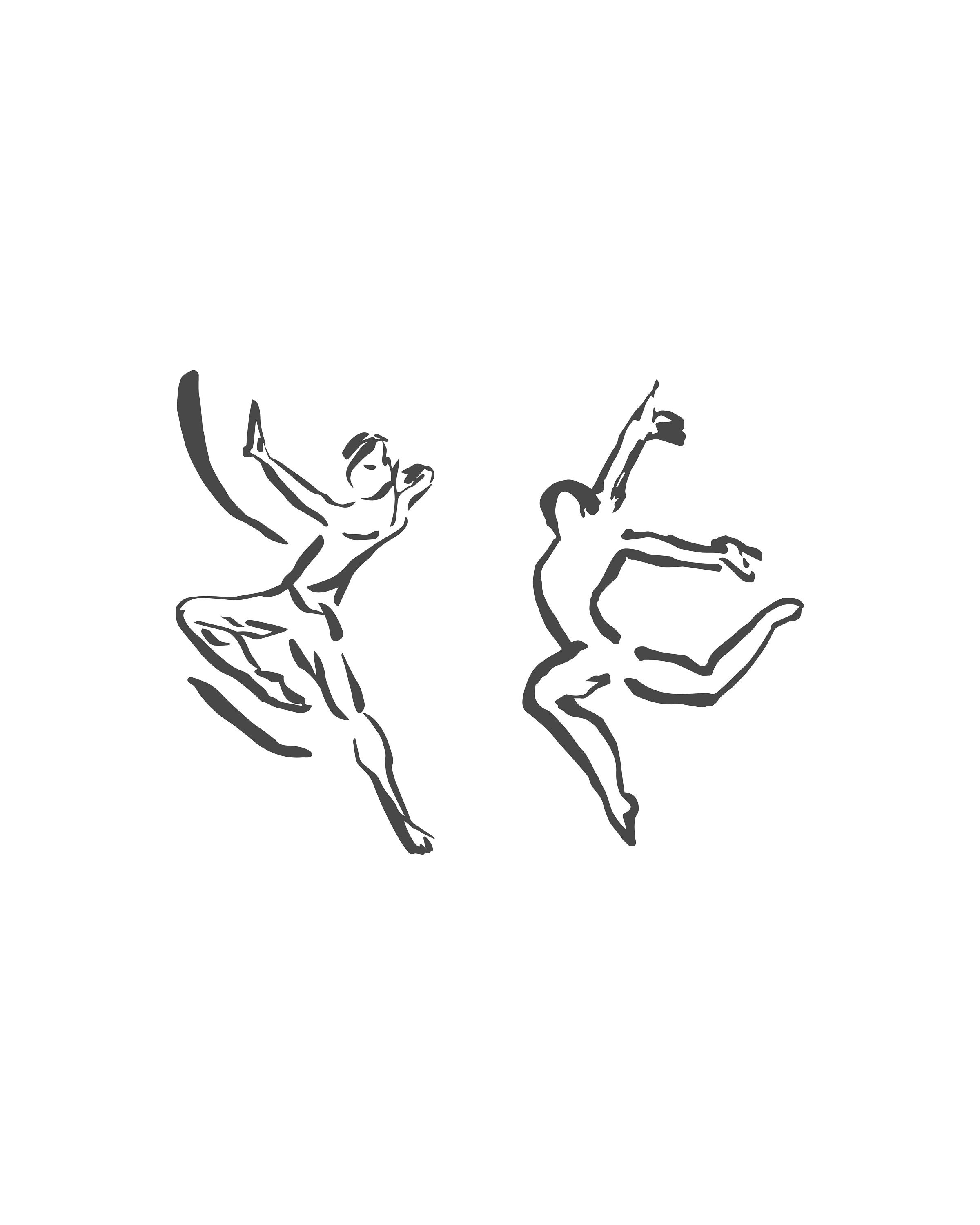 A3 Brushed Abstract Dancers Print, Brushed Art Print - Etsy