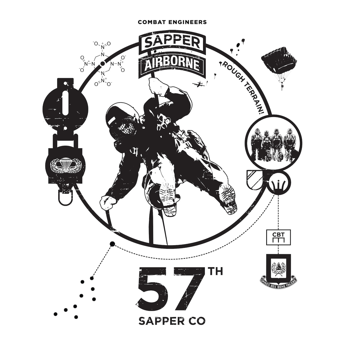 57th Sapper Company Rough Terrain Army T-shirt | Etsy
