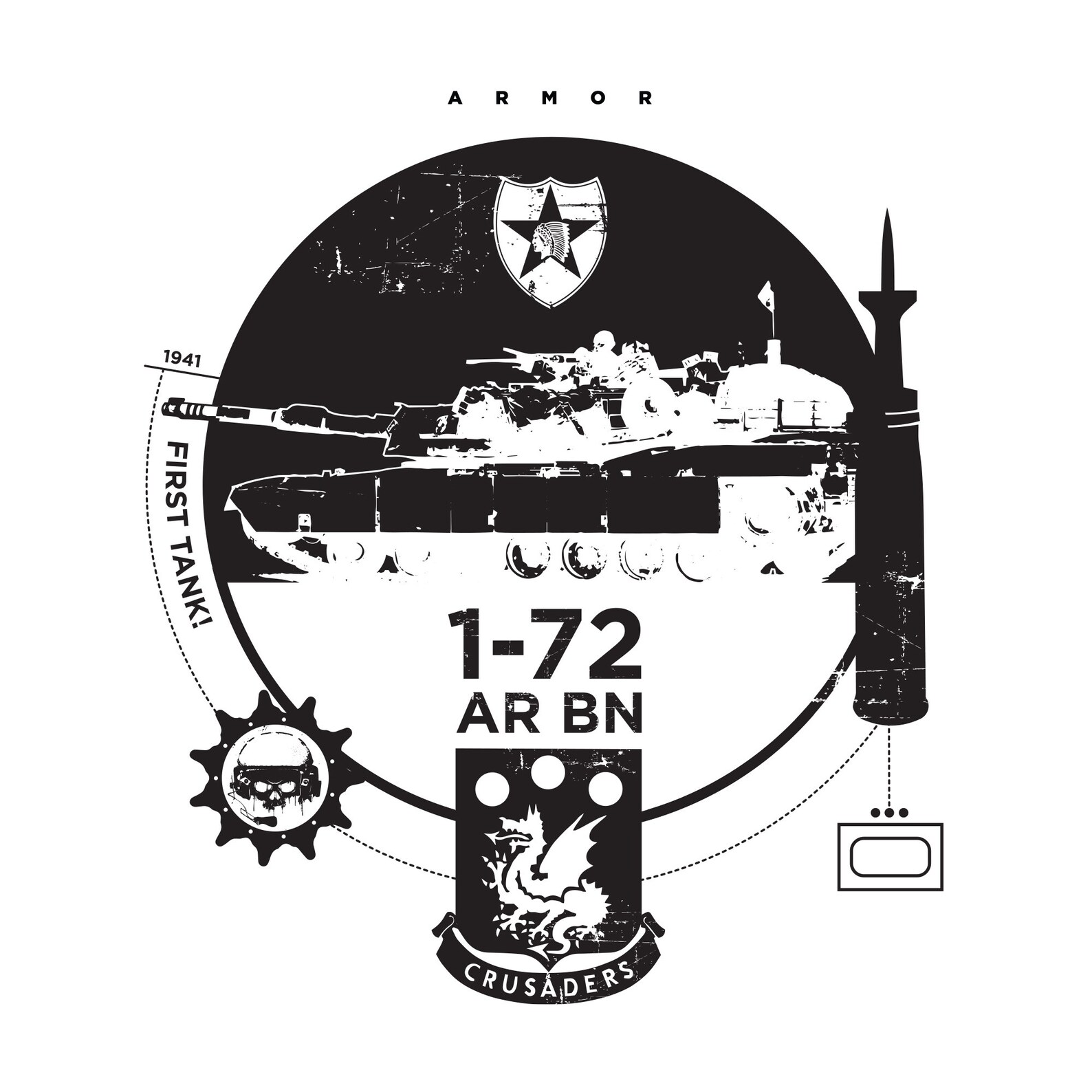 1-72 Armor Battalion M1 Army T-shirt | Etsy