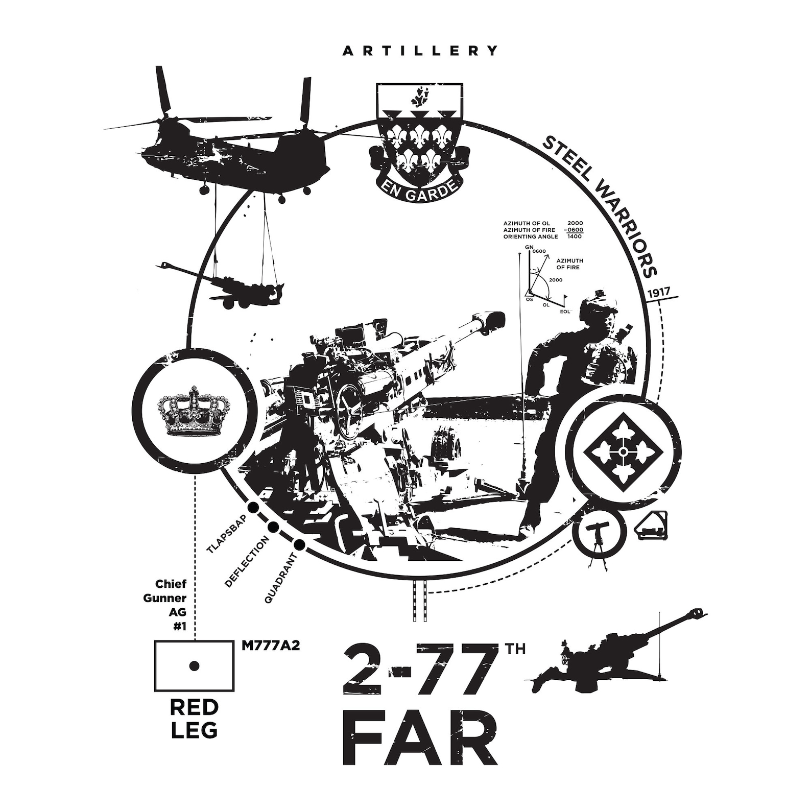 2-77th FA Regiment field Artillery Army T-shirt | Etsy