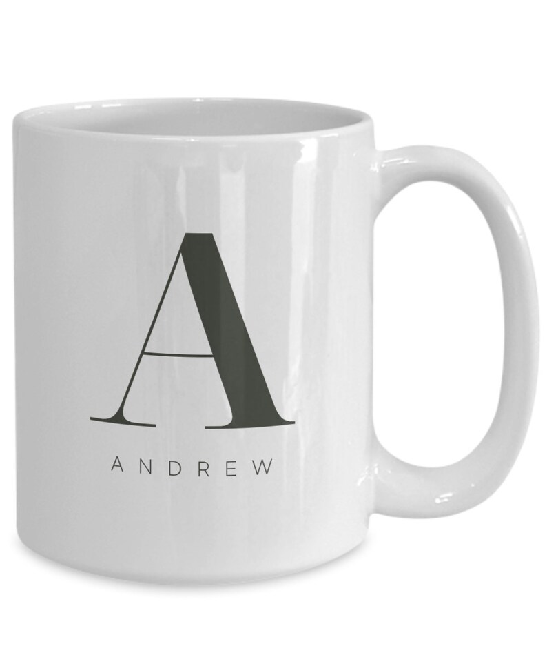 Customizable Mug Initial Alphabet Mug Masculine Monogram - Etsy
