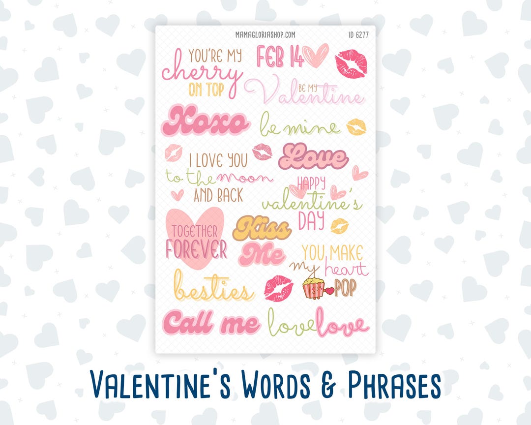 Clipart - Valentine's Words&phrases - for Planners - Journals ...