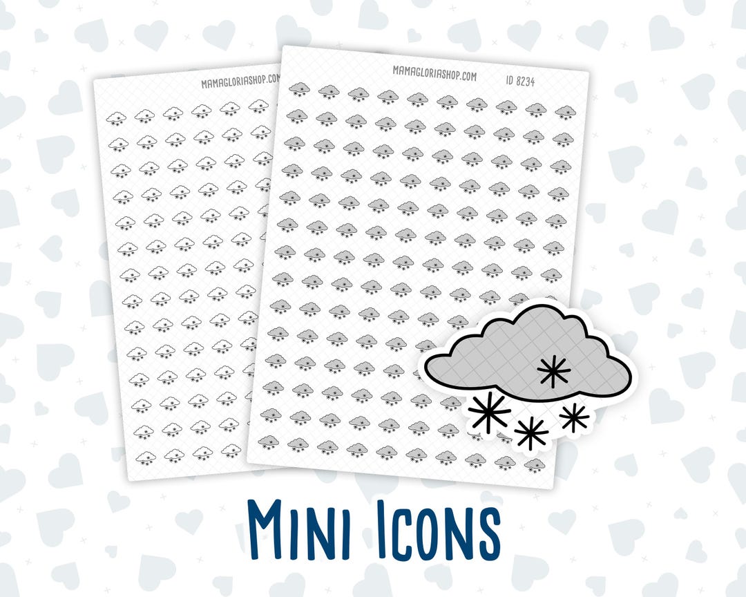 Snowy Weather - Doodle Icon Sticker - Etsy