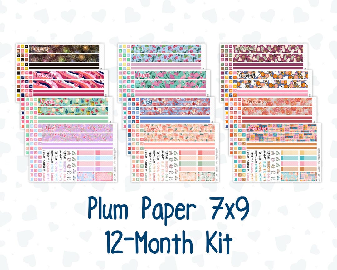 7x9 - 12-month Kit - for Plum Paper Planner - Etsy