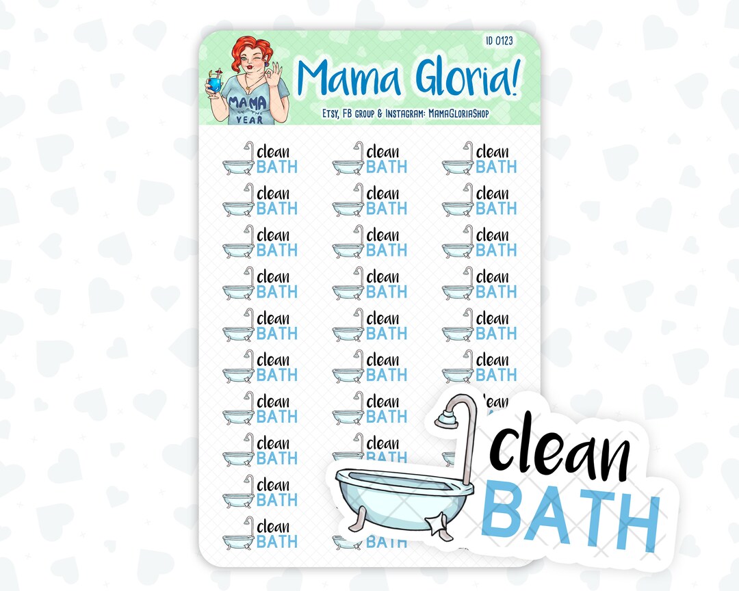 Clean Bath Text Stickers for Planners, ID 0123 - Etsy