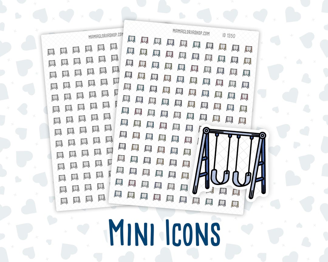 Swing Set - Playground - Park Day - Doodle Icon-sticker - Etsy