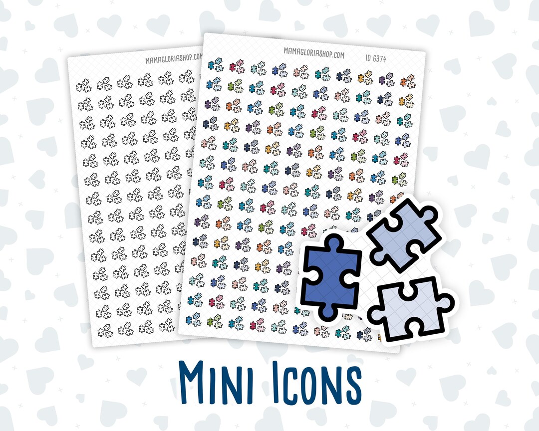 Puzzle Piece - Game Night - Hobby Tracking - Mini Doodle Icon-sticker ...