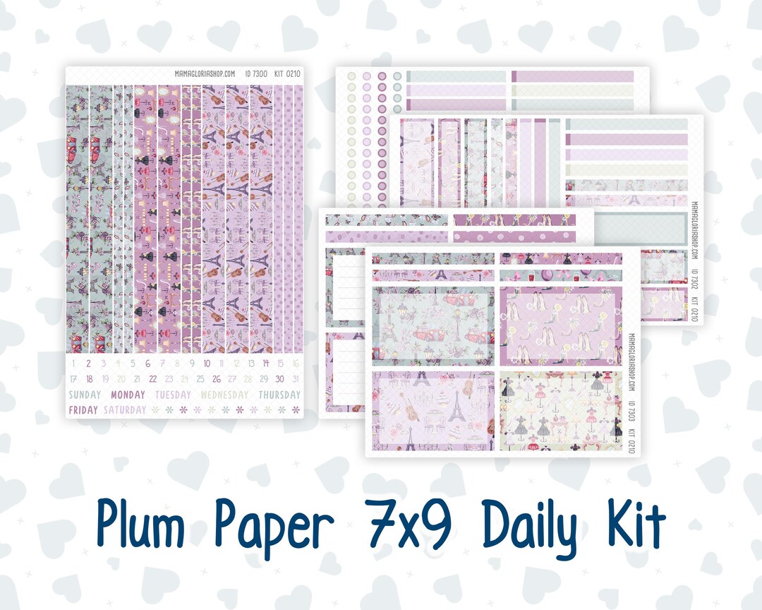 Kit 0210- 7x9 Plum Paper Daily - Paris Dream - Planner - March - Etsy