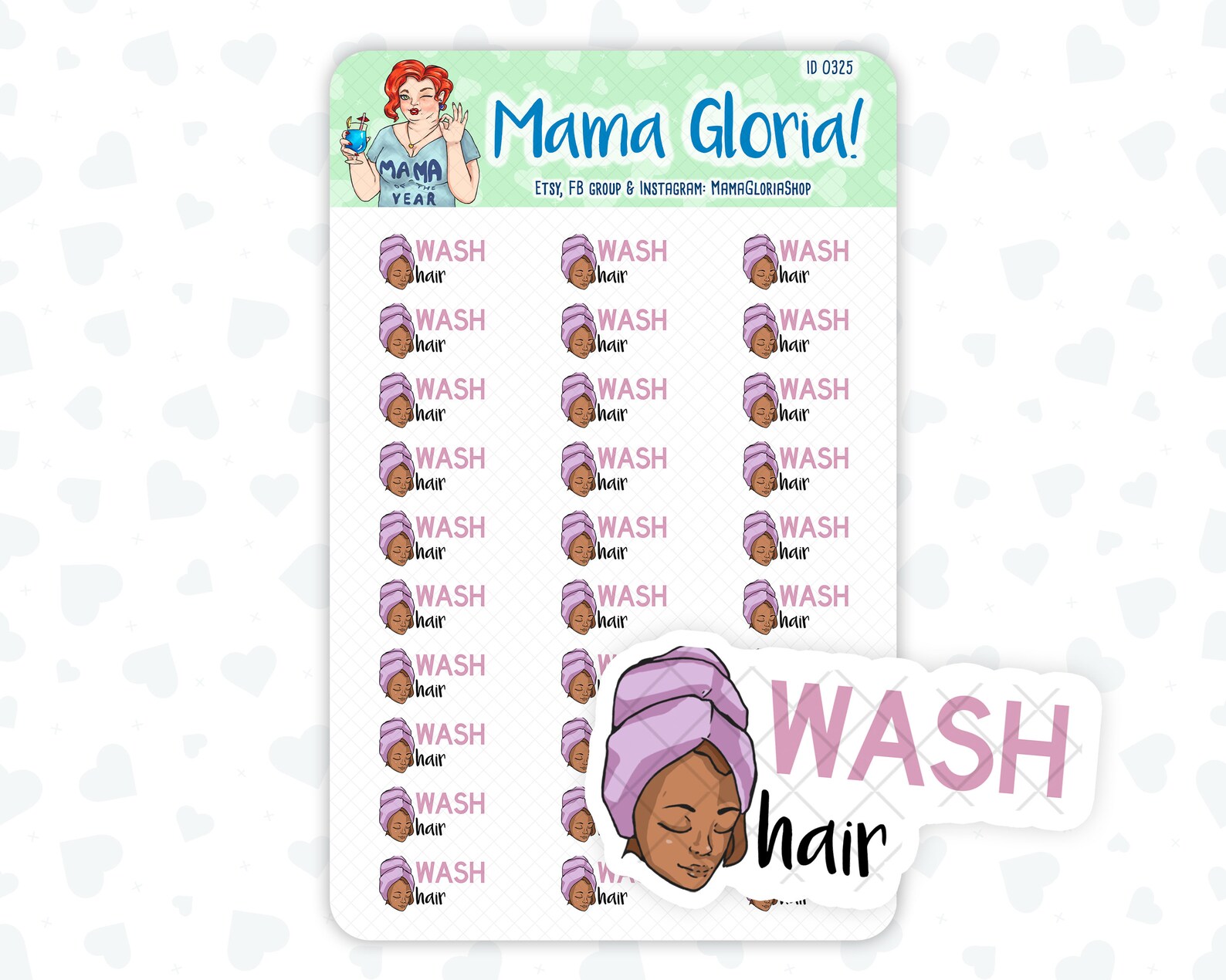 Wash Hair Text Stickers for Planners ID 0152/0604/0325 - Etsy