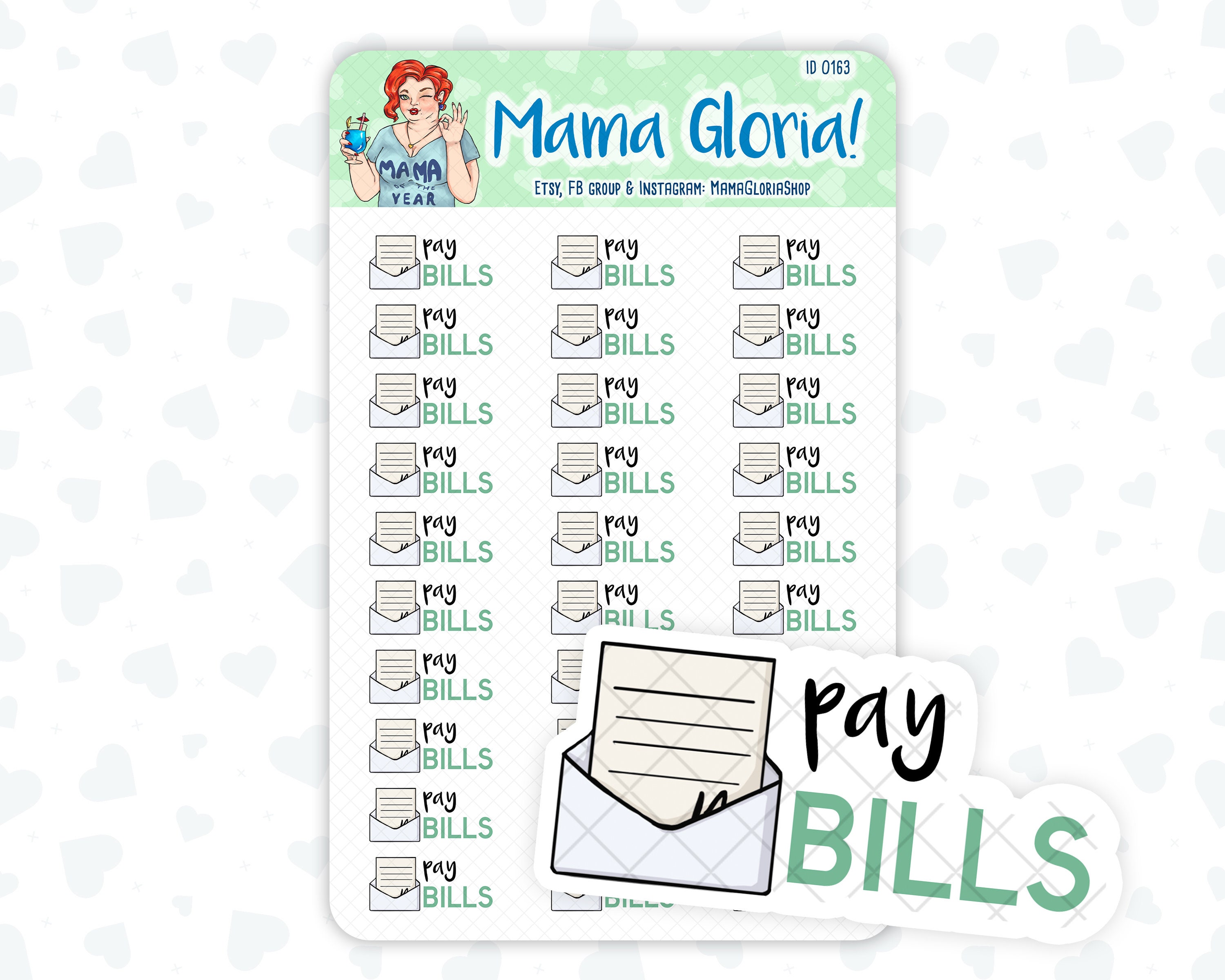 Pay Bills Text Stickers for Planners ID 0163 - Etsy