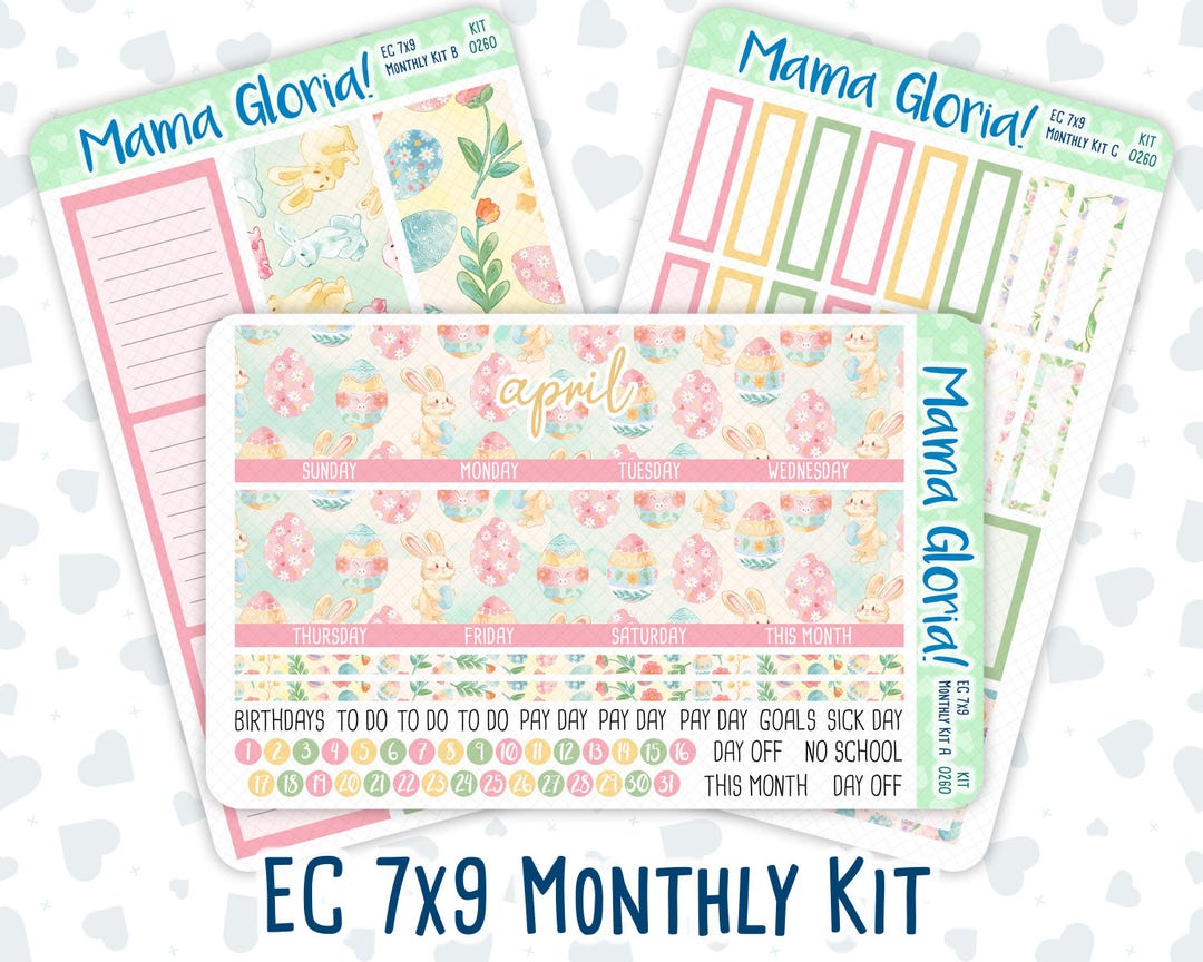 Kit 0260 - 7x9 - EC Monthly Kit - April - Pastel Egg Hunt - Etsy