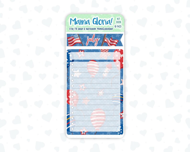 EC 2022 the 4th of July Notes Pages Dashboard Kit | Etsy