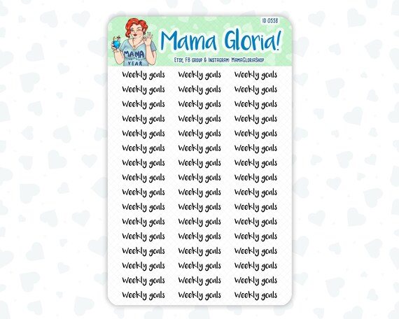 Weekly Goals Script Stickers for Planners ID 0558/0559 | Etsy