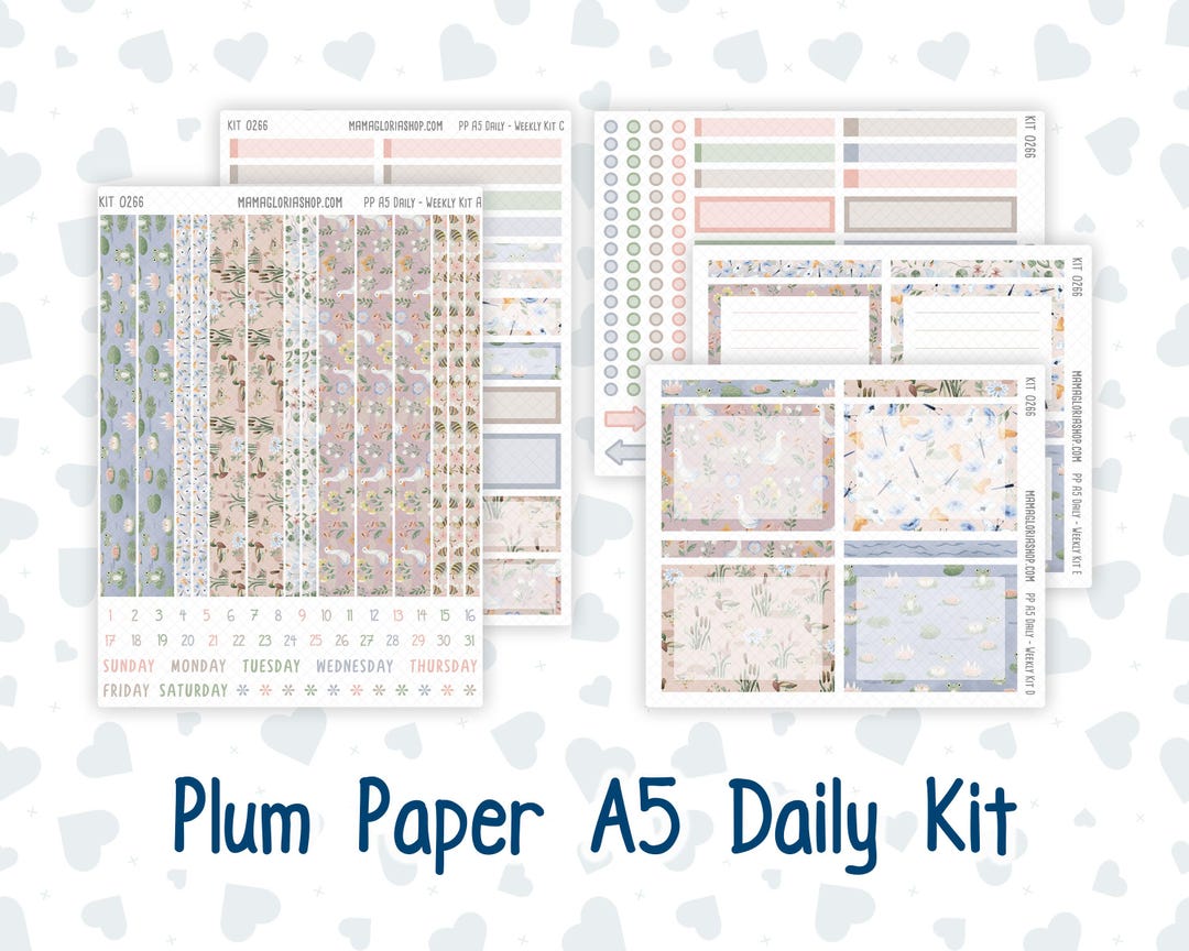 Kit 0266 - A5 - Plum Paper Daily - Weekly Kit - May - Froggy Lake ...