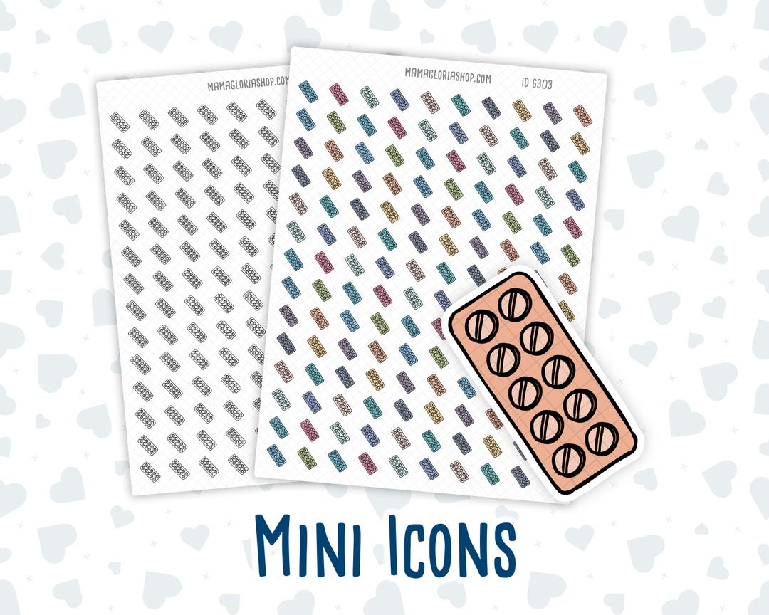 Pill Pack - Track Daily Medications - Doodle Icon Sticker - Etsy