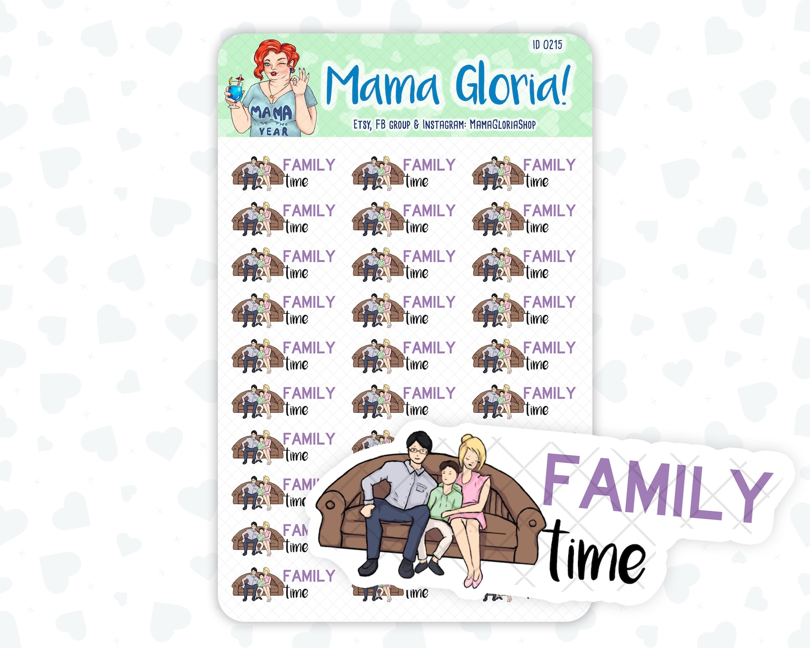 Family Time Text Stickers for Planners ID 0215/0623/0624 - Etsy