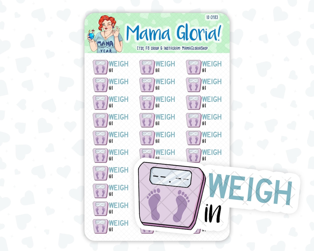 Weigh in Scale Icon Script Stickers for Planners - Etsy