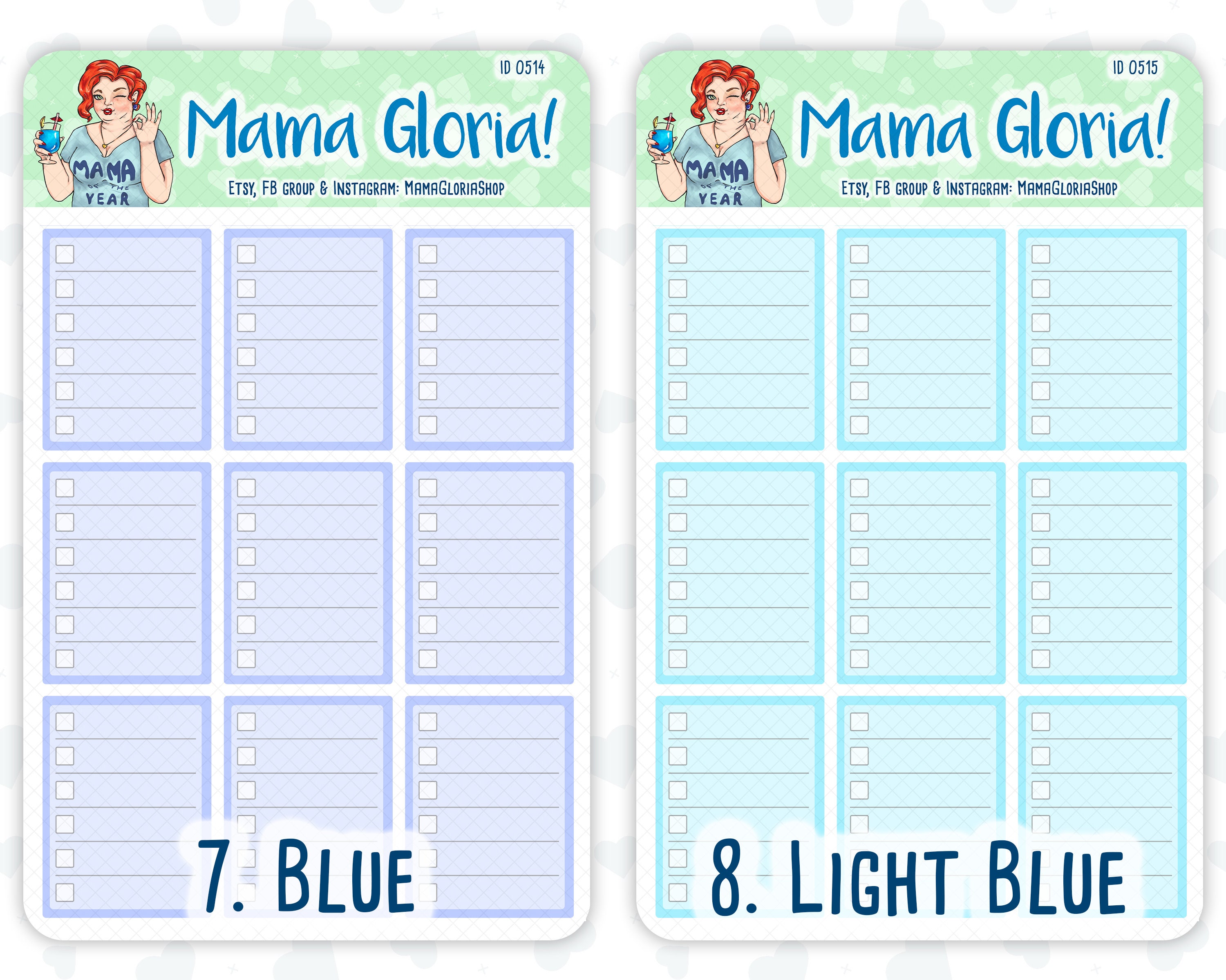 Full Box Lined Checklist Stickers for Planners ID - Etsy