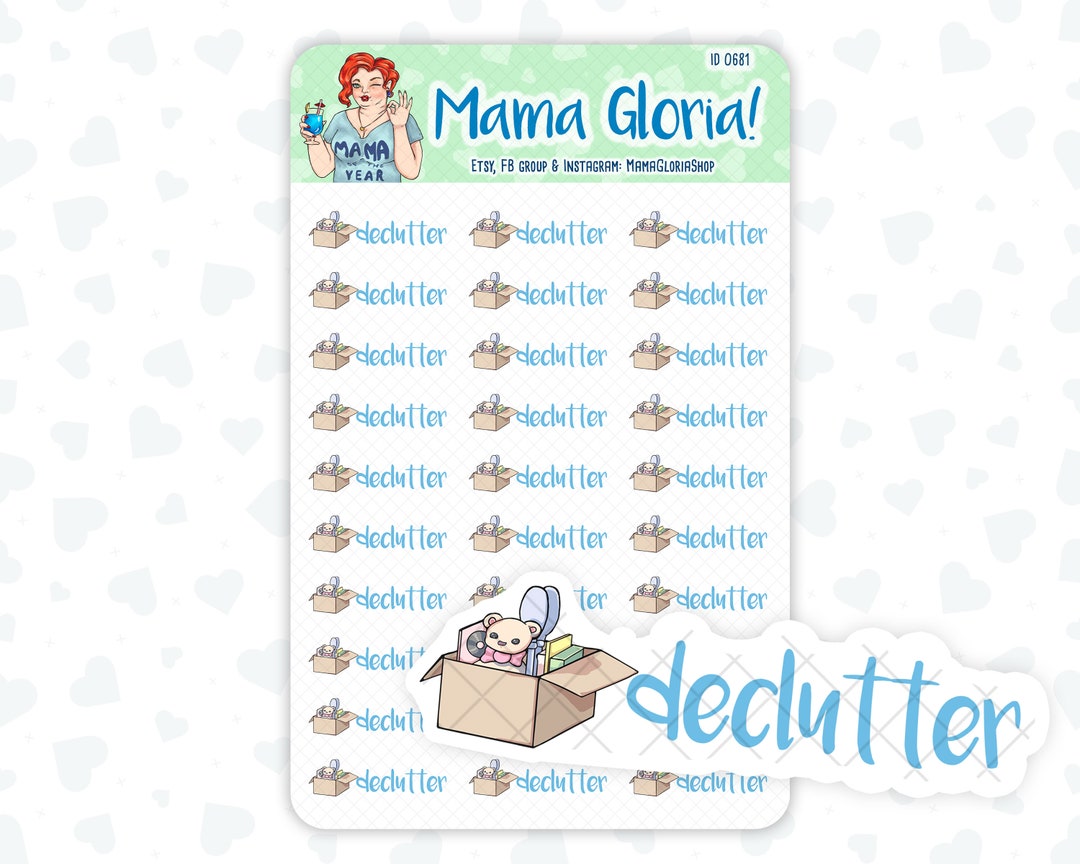 Declutter Icon Script Stickers for Planners - Etsy