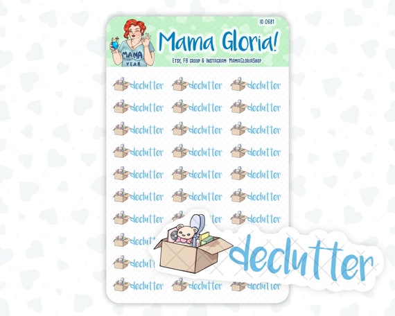 Declutter Text Stickers for Planners ID 0681 | Etsy