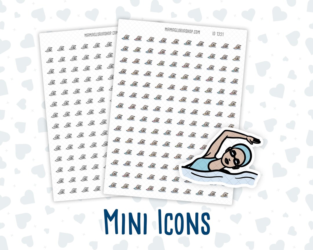 Pool Day - Exercise - Swim Tracker - Doodle Icon-sticker - Etsy