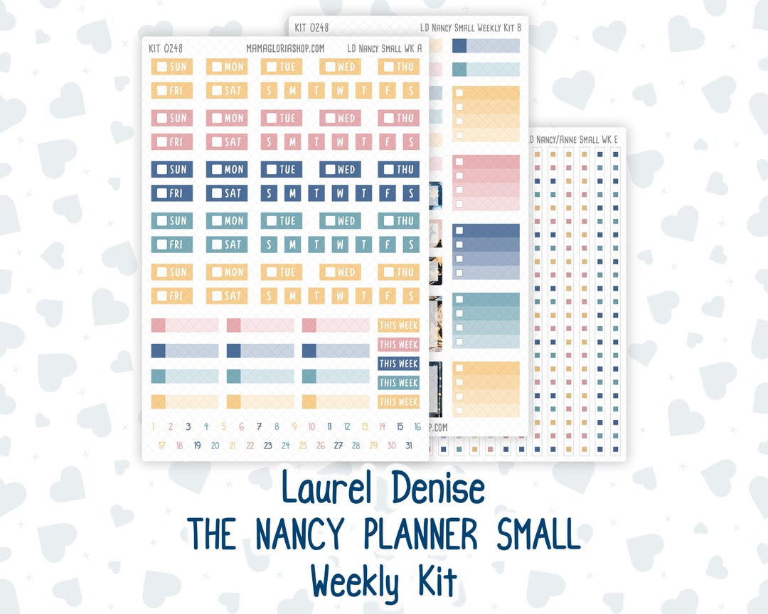 Kit 0248 - Laurel Denise the Nancy Planner Small - Weekly Kit - January ...