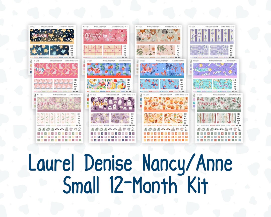 12-month Kit- Laurel Denise Nancy / Anne Small (mini) 2026 - Etsy