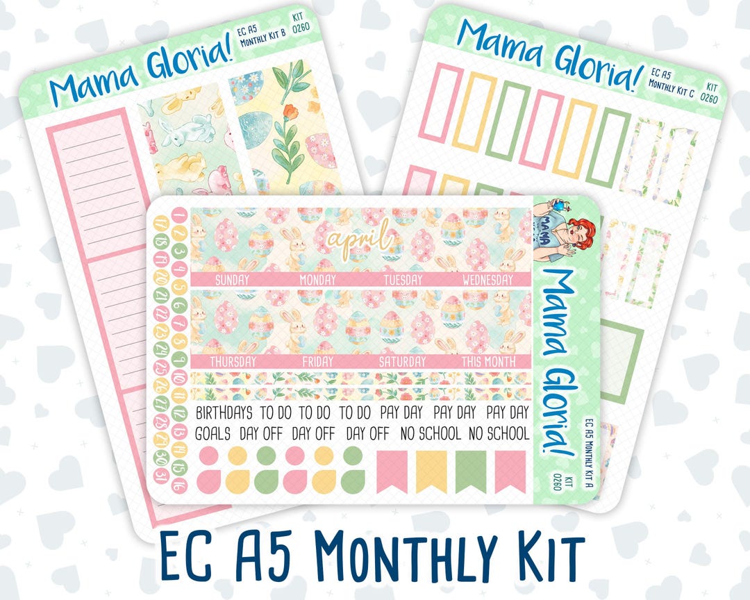 Kit 0260 - A5 - EC Monthly Kit - April - Pastel Egg Hunt - Etsy