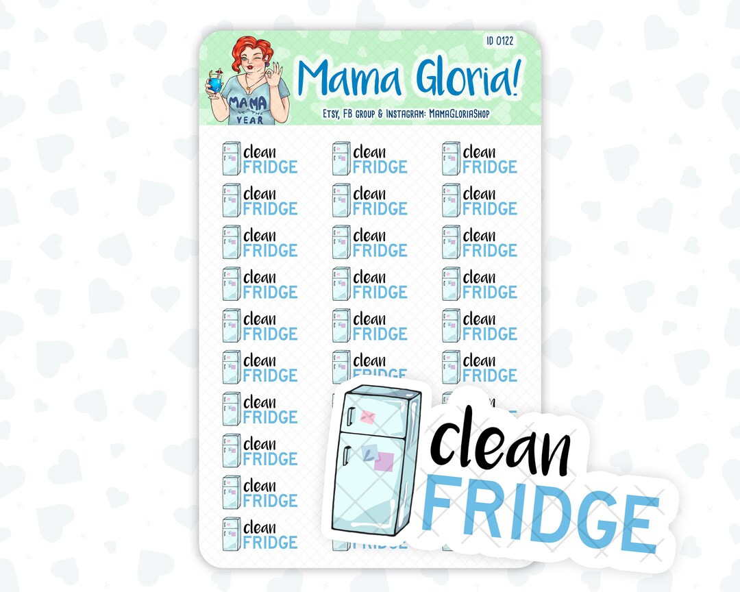 Clean Fridge - Icon Script - Stickers for Planners - Etsy