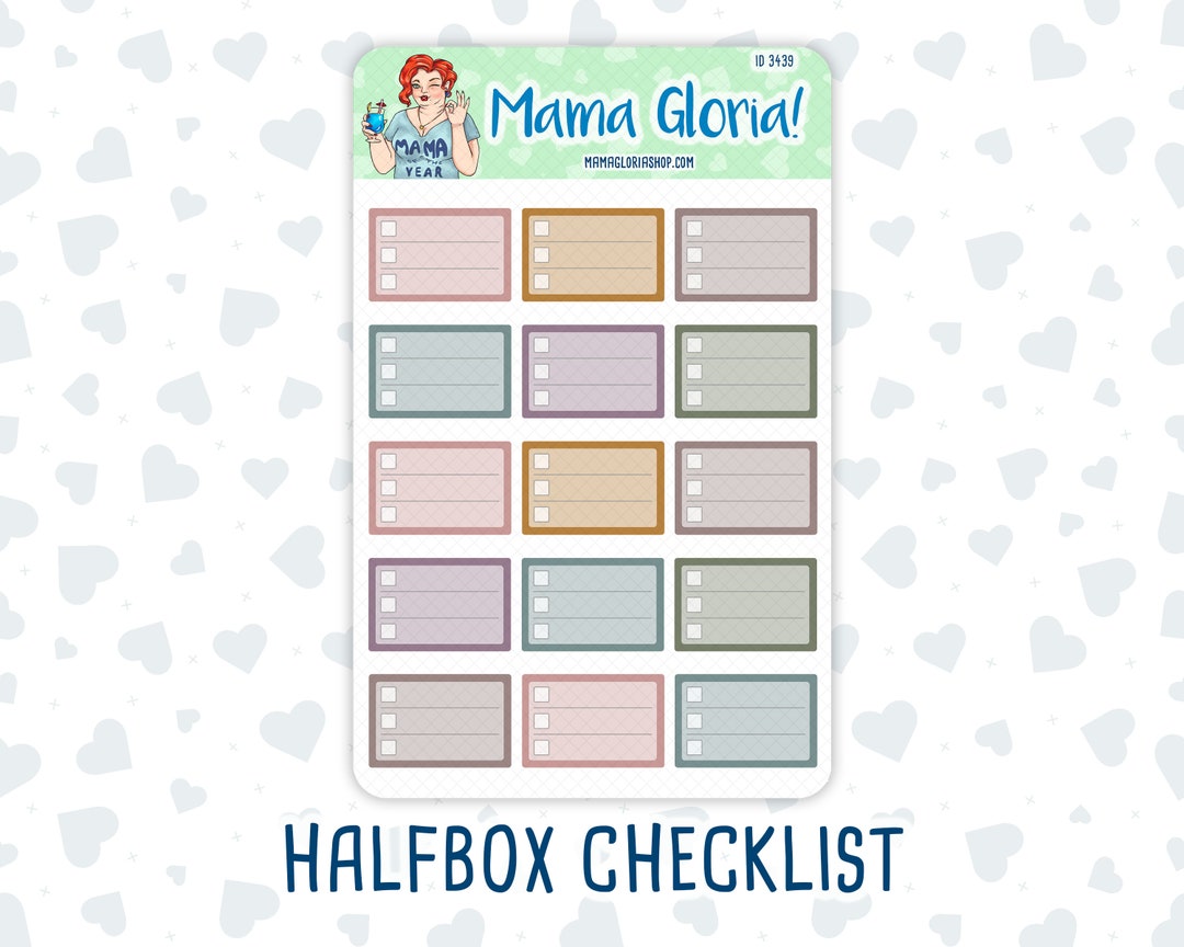 Half Box - Checkbox - Checklist - Stickers for Planners - Etsy