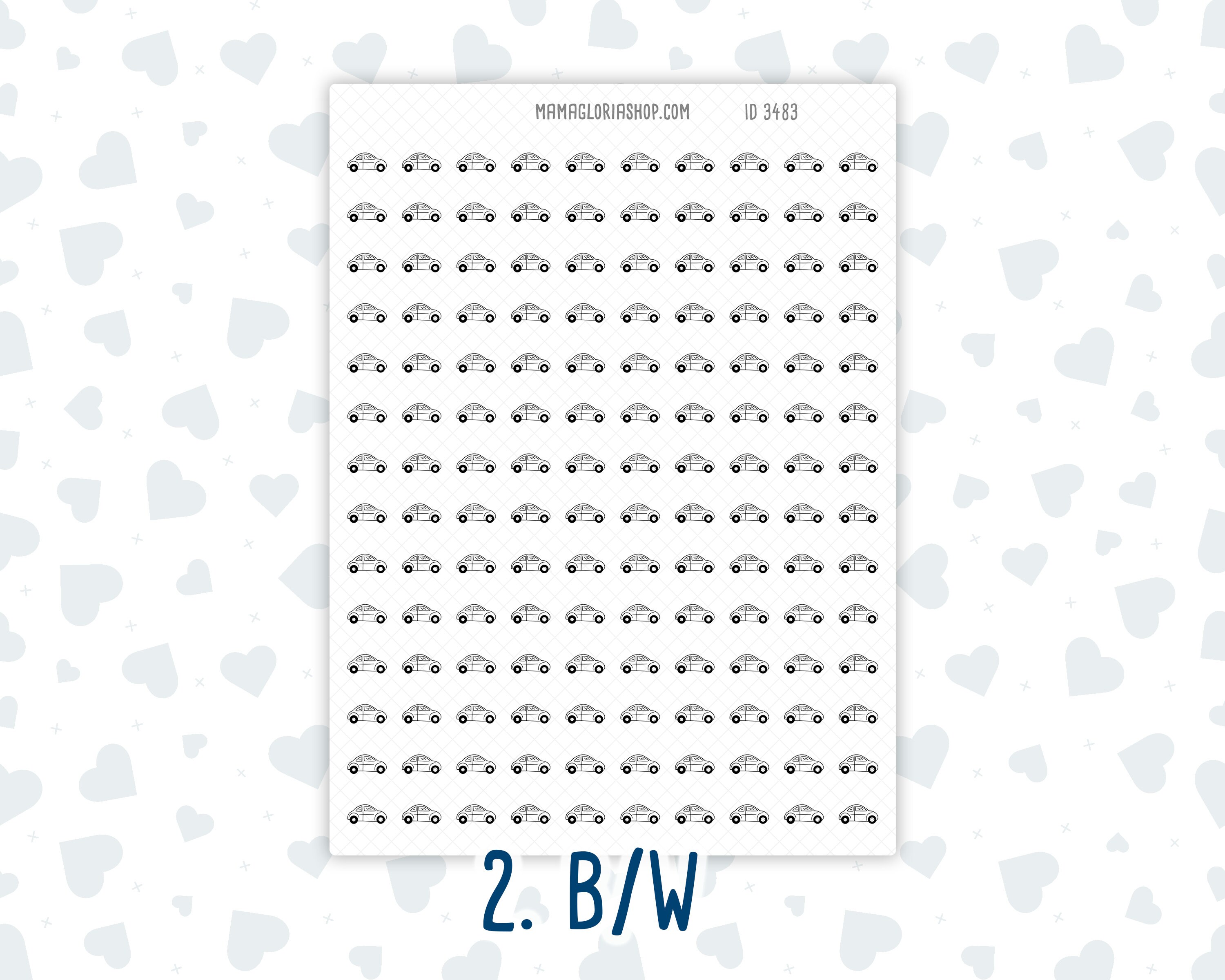 Car - Doodle Icon Sticker - Etsy
