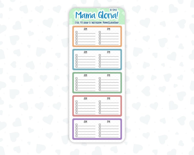 AM PM Routines Checklist Boxes Stickers for Planners - Etsy