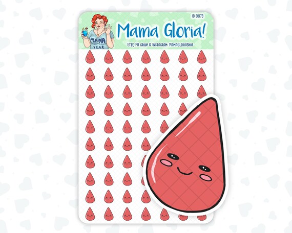 Blood Drop Stickers for Planners ID 0079 - Etsy