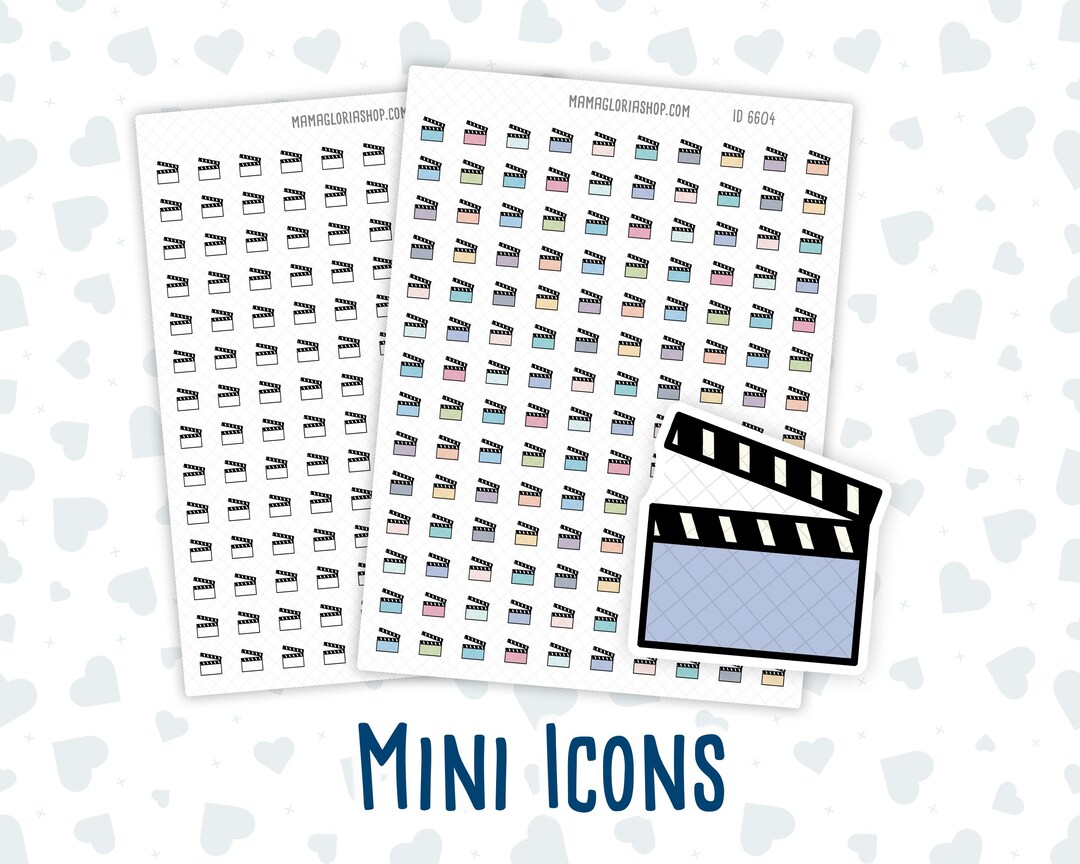 Clapperboard - Film - Movie Clapper - Doodle Icon-sticker - Etsy
